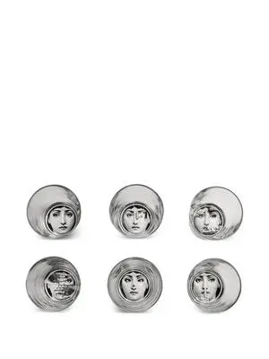 FORNASETTI Tema E Variazioni Face-print Glass - Neutrals