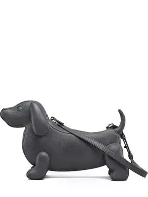 Thom Browne Hector Pebble-grain Leather Shoulder Bag - Grey