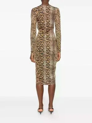 ROSERRY Leopard-print Midi Dress - Brown