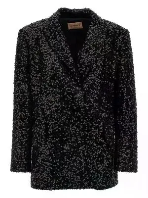 LE TWINS Sequin Double-breasted Blazer