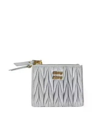 Miu Miu Matelasse Zip-around Wallet - Grey