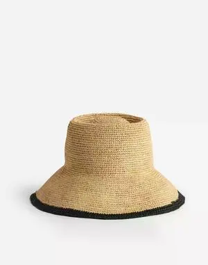 Madewell Lantern Straw Hat Vintage Ivory