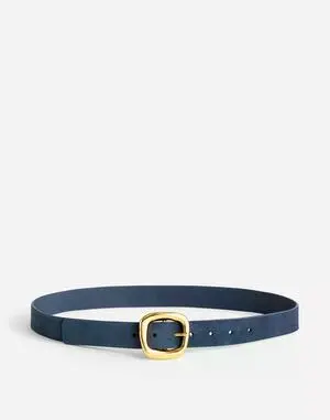 Madewell Sculptural Buckle Suede Belt Nighttime
