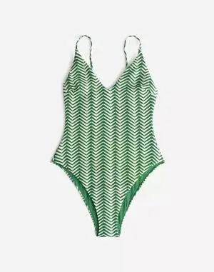 Madewell Zulu & Zephyr One-piece Swimsuit - Green Zig Zag