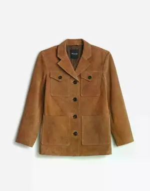 Madewell Long Suede Chore Blazer