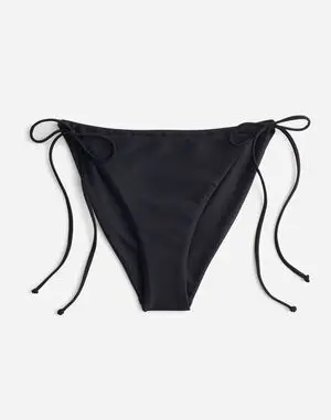 Madewell Jade Swim Ties Bikini Bottom - Black