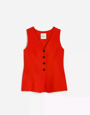 Madewell Cutaway Long Vest - Bright Flame