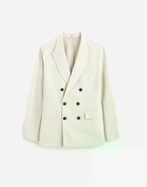 Madewell Double-breasted Blazer In Cotton-linen Blend