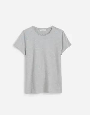 Madewell Essential Slim Tee In Lightweight Cotton - Hthr Medium Grey