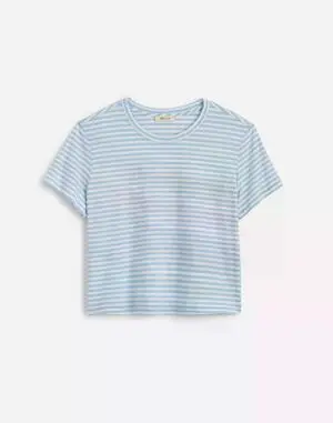 Madewell Easy Crop Crew Tee In Soft Slub - Light Pool