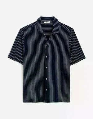 Madewell Textured Camp Collar Shirt - Deep Indigo