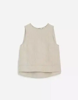 Madewell Linen Pleated Shell Top - Oat