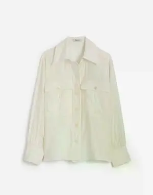 Madewell Silk Utility-pocket Button-up Shirt - Winter White