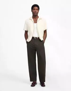 Madewell Pleated Cotton-linen Trousers