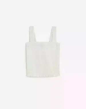 Madewell Poplin Smocked Tank
