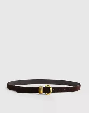 Madewell Metal Keeper Suede Belt - Coffee Bean