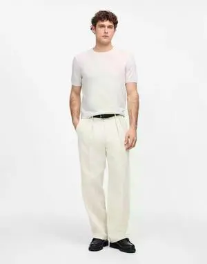 Madewell Double-pleated Cotton-linen Blend Trousers