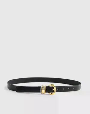 Madewell Mixed Metal Keeper Leather Belt - True Black