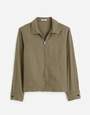 Madewell Linen Zip-front Shirt Jacket