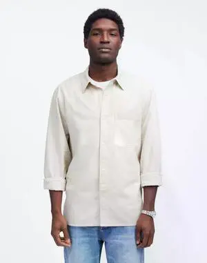 Madewell Button-Up Shirt In Everyday Twill Bleached Canvas