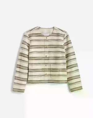 Madewell Button-front Striped Tweed Jacket