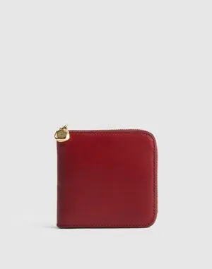 Madewell The Essential Metal-embellished Zip Wallet - Garnet Stone
