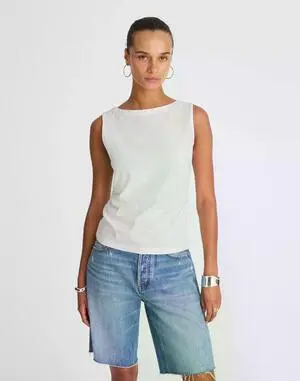 Madewell Cinched Crewneck Tank - White