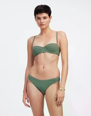 Madewell Zulu & Zephyr Textured Bikini Bottom - Eucalyptus