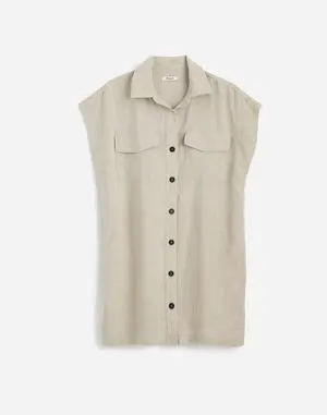 Madewell Utility Linen Mini Shirtdress