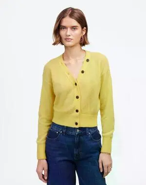 Madewell Alpaca-blend V-neck Cardigan - Canary