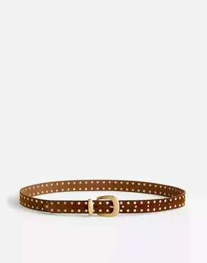 Madewell Flat Studded Western Suede Belt - Dried Acorn