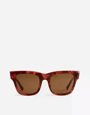 Madewell Oversized Chunky Rectangular Sunglasses Dark Rosette