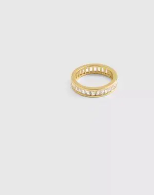 Madewell Baguette Crystal Eternity Ring - Pale Gold