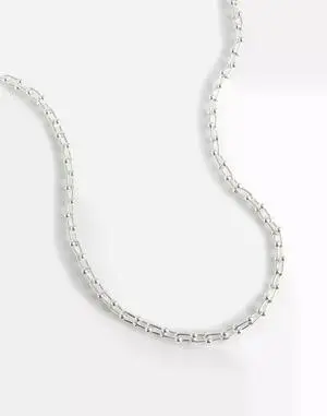 Madewell U-link Chain Choker Necklace - Polished Silver