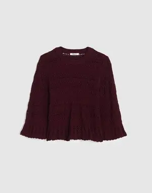 Madewell Scalloped-trim Sweater Tee - Dark Pomegranate