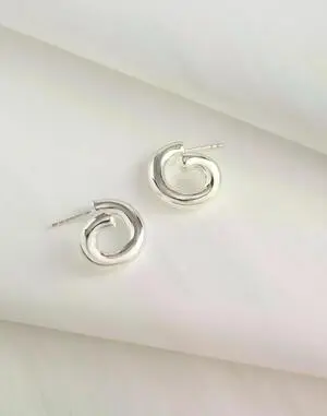 Madewell Demi-fine Twisted Hoop Earrings - Sterling Silver