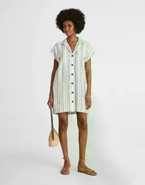 Madewell Striped Linen Utility Shirtdress
