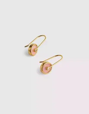Madewell Stone Inlay Coin Earrings - Soft Coral