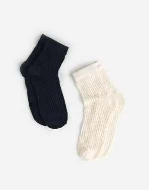 Madewell Pointelle Ankle Socks Set Of Two - Salt
