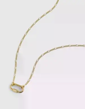 Madewell Dainty Carabiner Necklace - Pale Gold