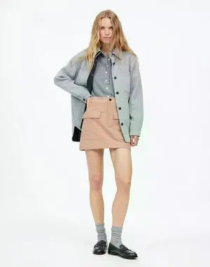 Madewell Utility Mini Skirt In Moleskin - Pale Blush
