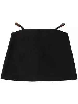 GANNI Bead-embellished Organic Cotton Miniskirt