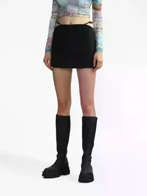 GANNI Bead-embellished Organic Cotton Miniskirt
