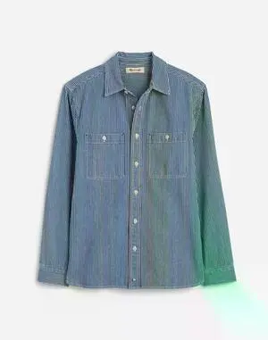 Madewell Indigo-dyed Shirt In Engineer Stripe