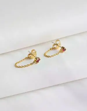 Madewell Demi-fine Crystal Chain Stud Earrings