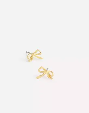 Madewell Metal Mini Bow Stud Earrings - Vintage Gold