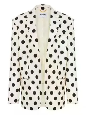 Moschino Polka-dot Wool Blazer - White