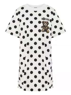 Moschino Polka-dot Teddy Mini Day Dress - White