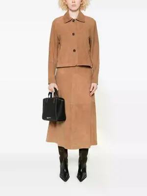 ARMA Philippa Suede A-line Midi Skirt