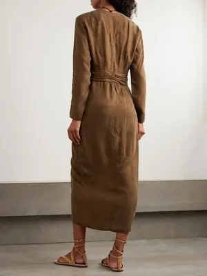 MARANT ETOILE Zamiya Draped Satin-twill Midi Dress